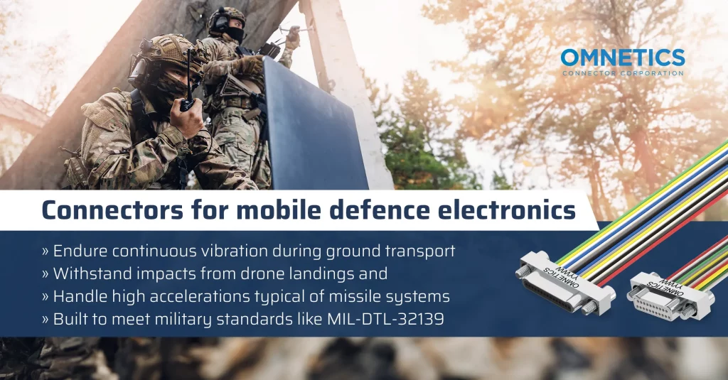 Robust connector systems for electronic mobile defence equipment in the ...